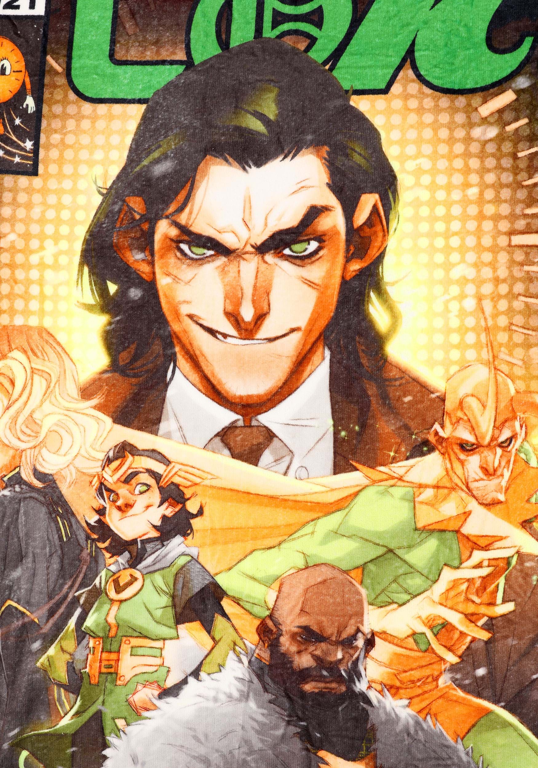 Marvel Loki Variant Comic Art Micro Raschel Blanket